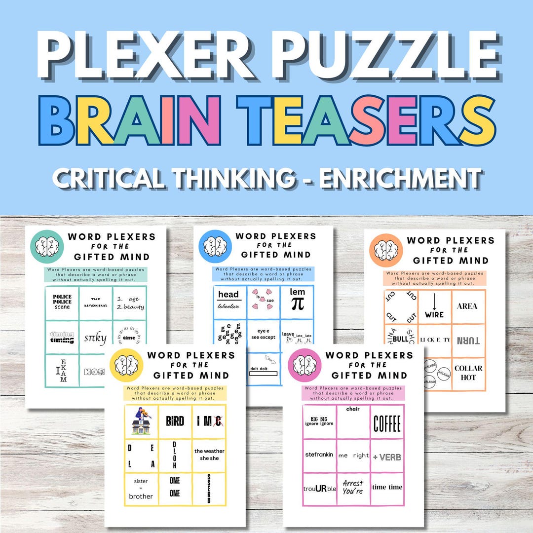Plexer Puzzle Printables | Word & Rebus Brain Teasers for Grades 3–6 ...