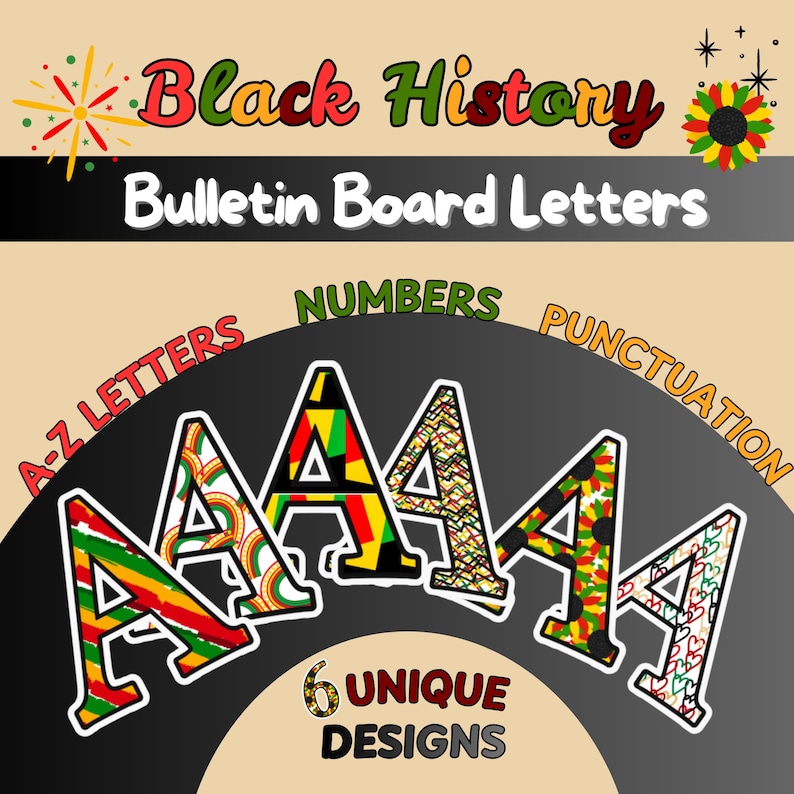 Black History Month Bulletin Board Letters | 6 Designs | Classroom ...