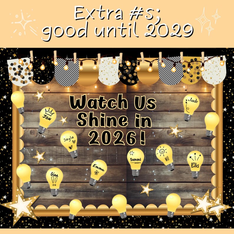 Bright Ideas New Year Bulletin Board | January Classroom Decor ...