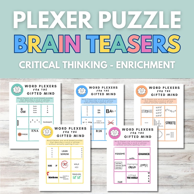 Word Plexer Puzzles #1 | Classroom Activities | Printable Brain Games ...