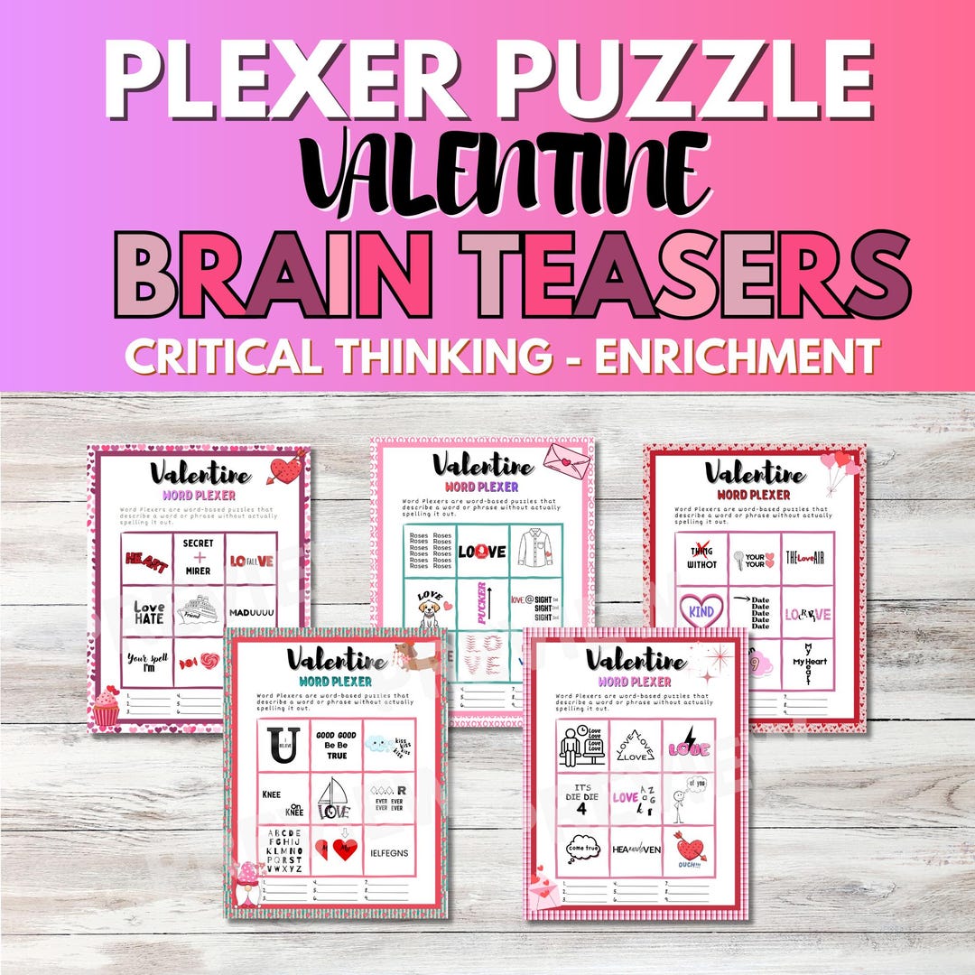 Valentine's Day Word Plexer Puzzles, Classroom Activity (PDF Printable ...