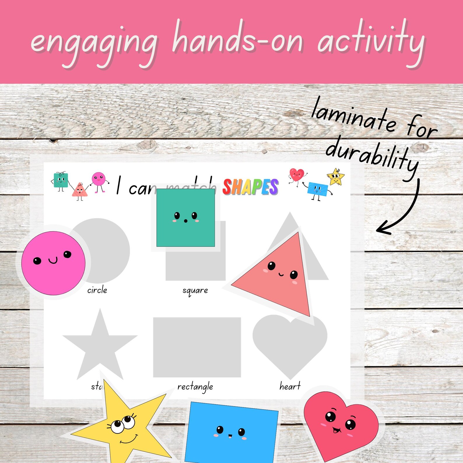 Toddler & Pre-k Shape Matching Printable - 2D Shape Puzzle Worksheet ...