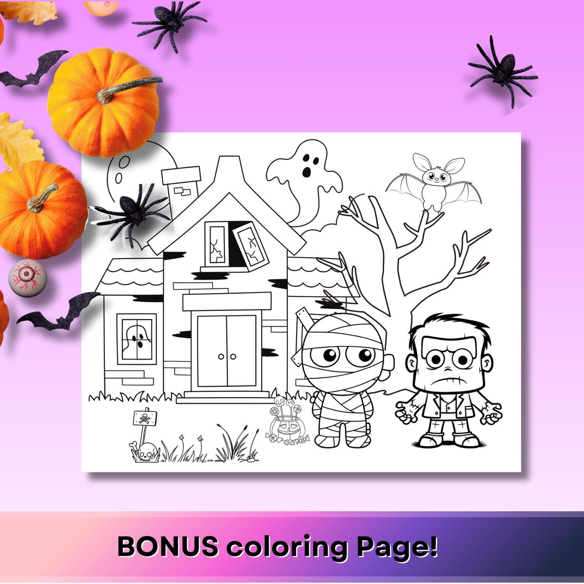 Halloween Activity Mat: Printable Games & Coloring Pages (PDF) - Etsy