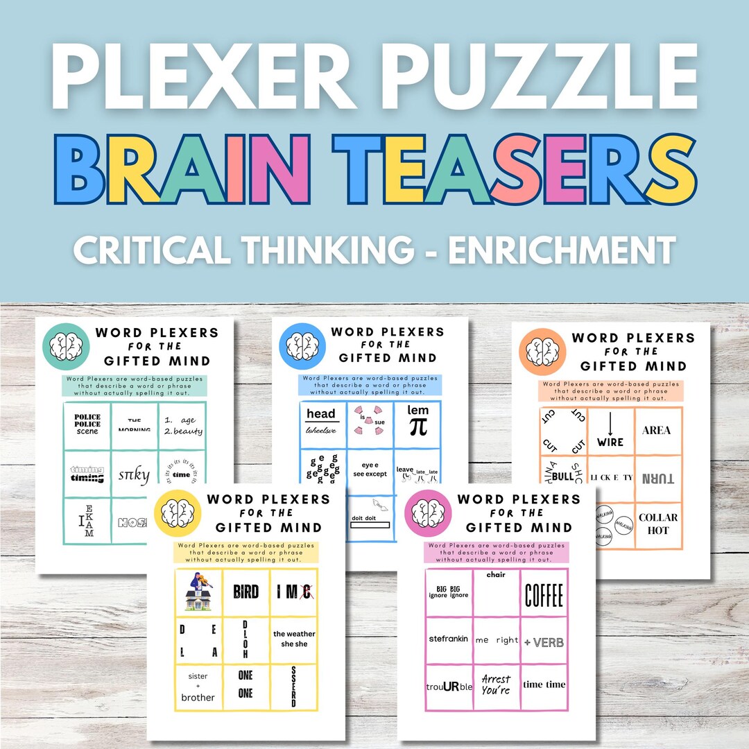 Plexer Puzzle Pack for Kids 7-12, Printable Brain Teasers, Homeschool ...