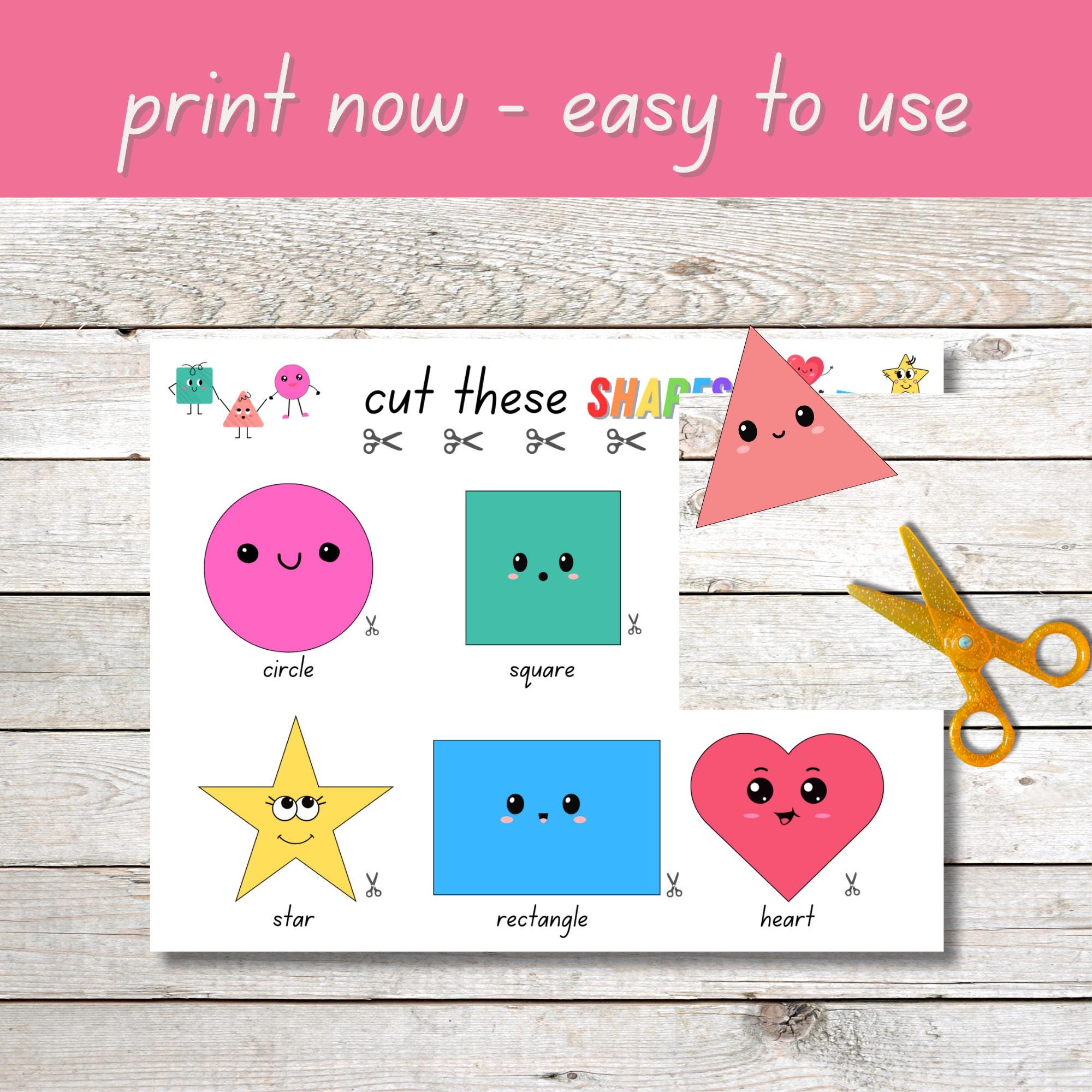 Toddler & Pre-k Shape Matching Printable - 2D Shape Puzzle Worksheet ...