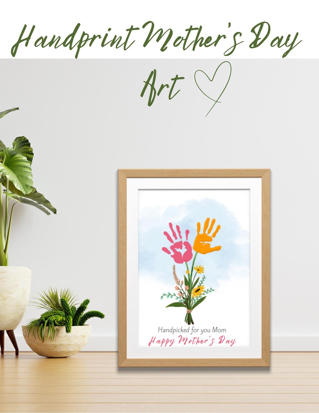 Printable Mother’s Day Handprint Art, Custom Keepsake Gift, Digital ...