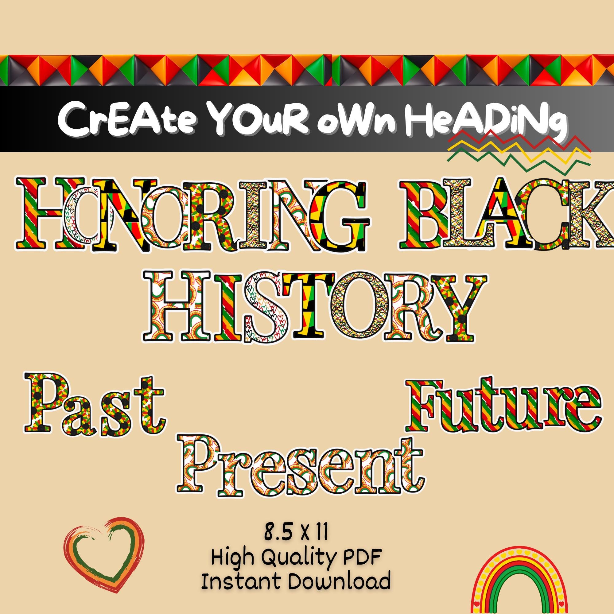 Black History Month Bulletin Board Letters | 6 Designs | Classroom ...