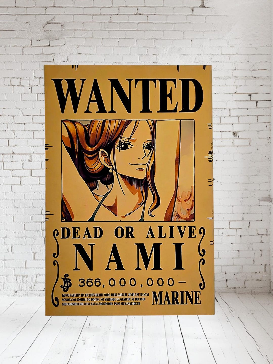 One Piece Wanted Dead or Alive Posters on 4" X 6" Aluminum Print With ...