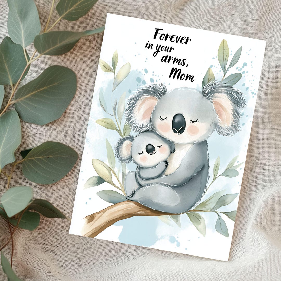Watercolor Koala Mother's Day Card: Printable DIY Greeting (digital ...