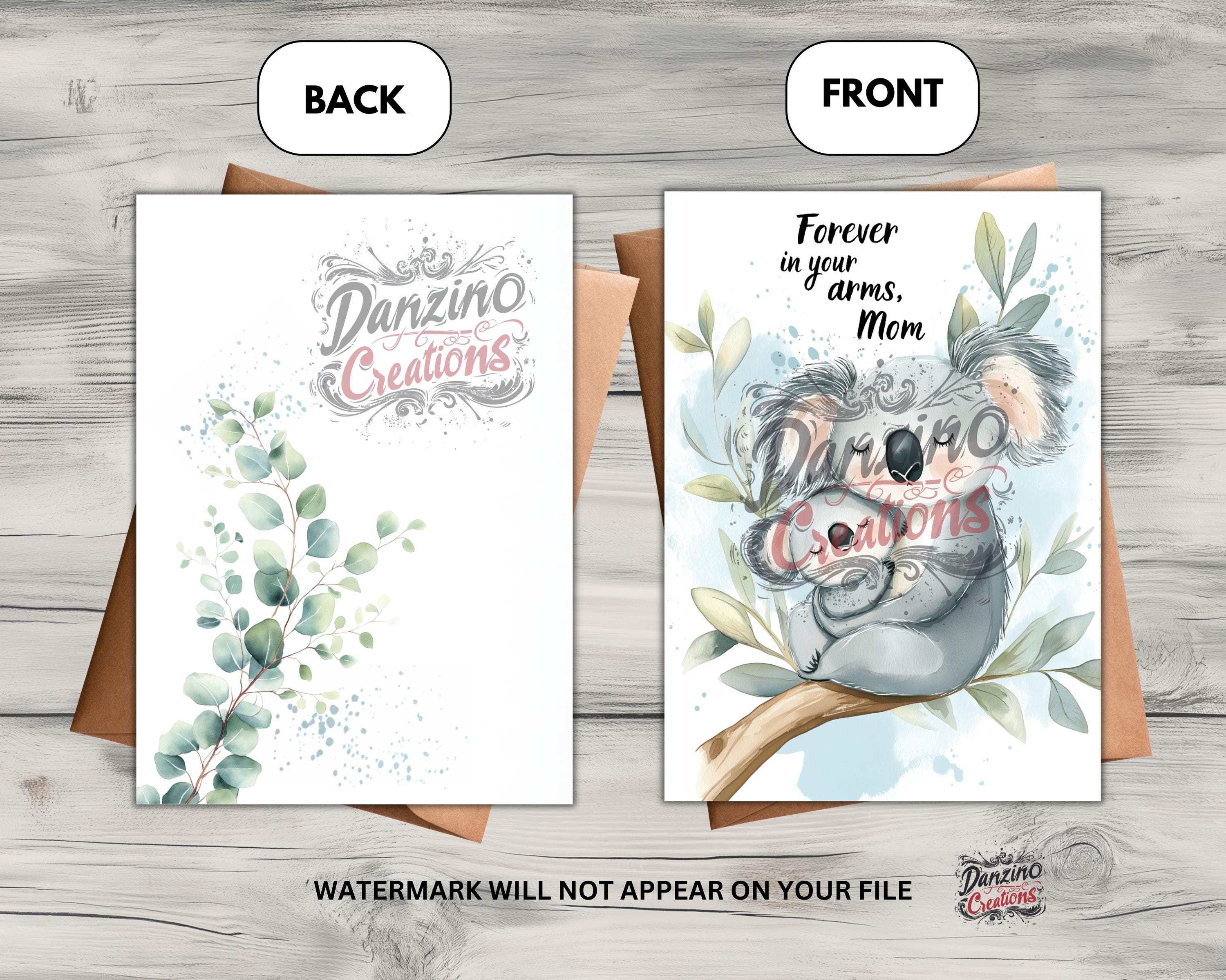 Watercolor Koala Mother's Day Card: Printable DIY Greeting (digital ...