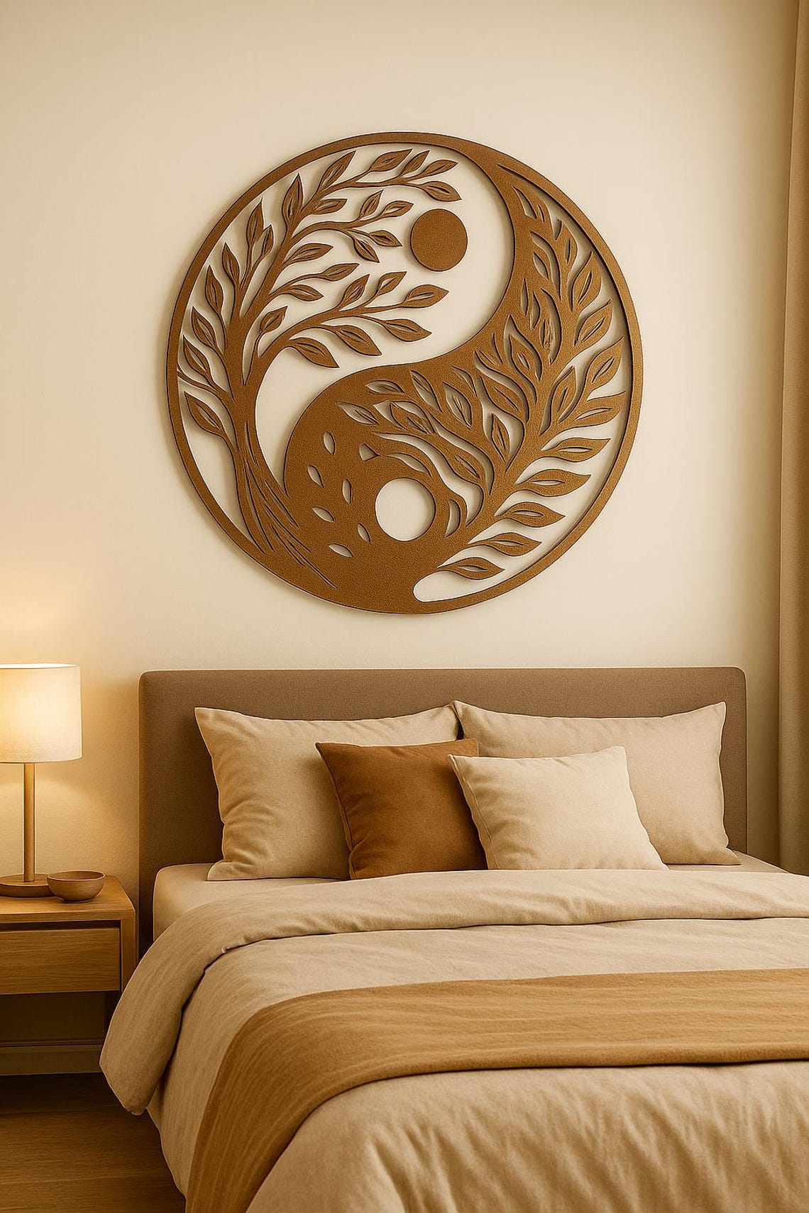 Yin Yang Large Metal Wall Art, Room Decor Aesthetic, Silver Yin Yang ...