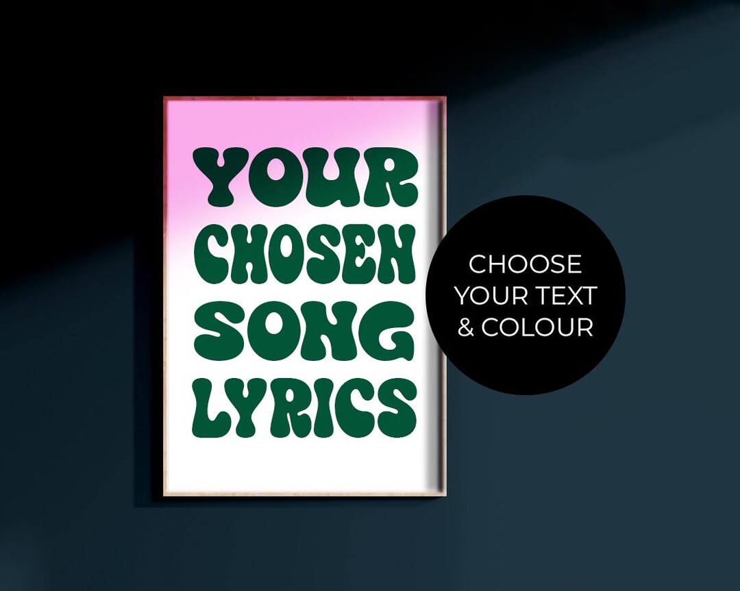 Personalized Song Lyrics Print – Custom Music Poster Gift – A5 A4 A3 ...
