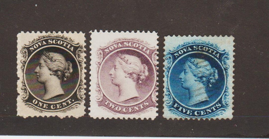 Canada - Nova Scotia, Vintage Stamps of 1860, 2 Unused + 1 Used. (4685 ...