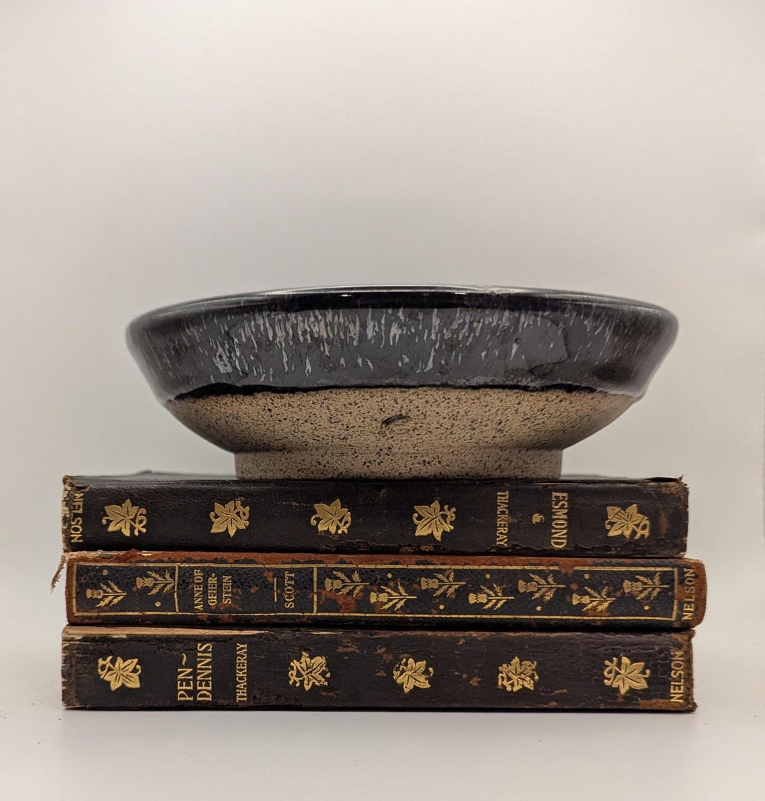 Handmade Pottery Trinket Dish – Blueish Black Glaze Ceramic Bowl ...