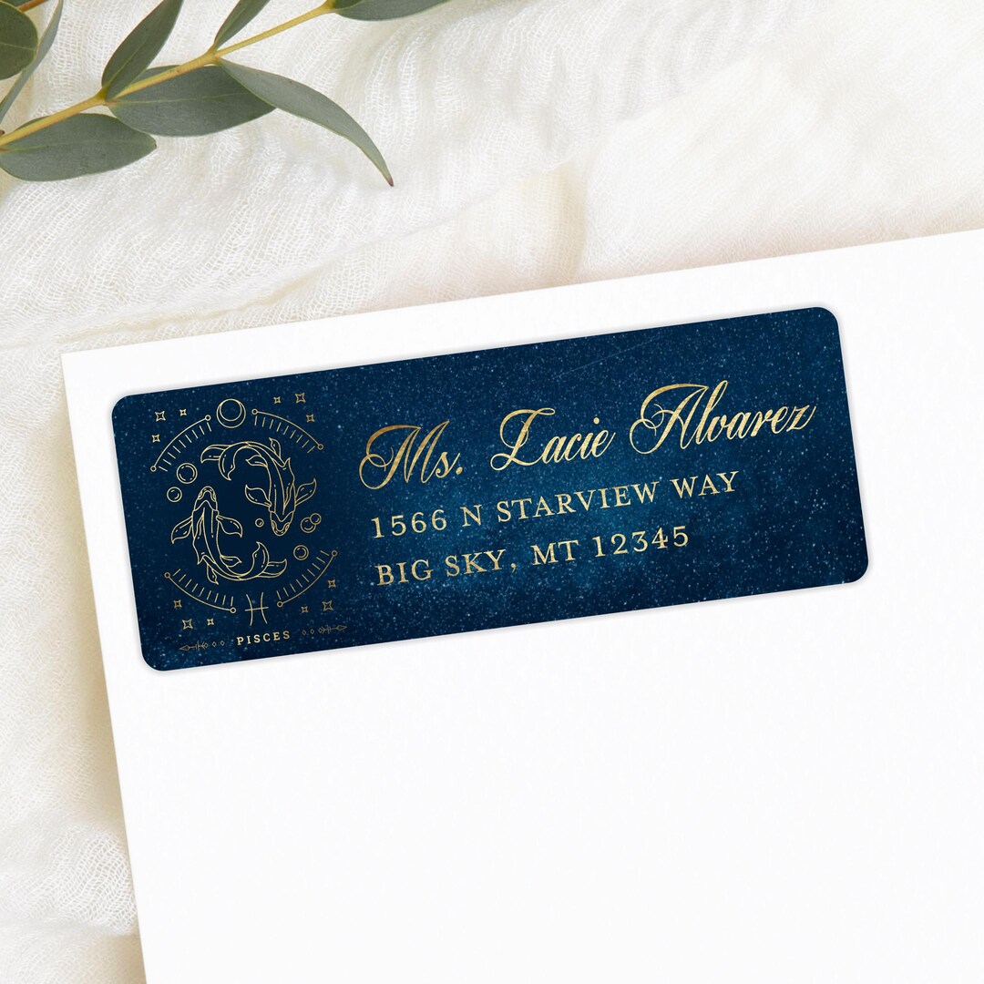 Zodiac Address Labels | Personalized Return Envelope Labels, Astrology ...