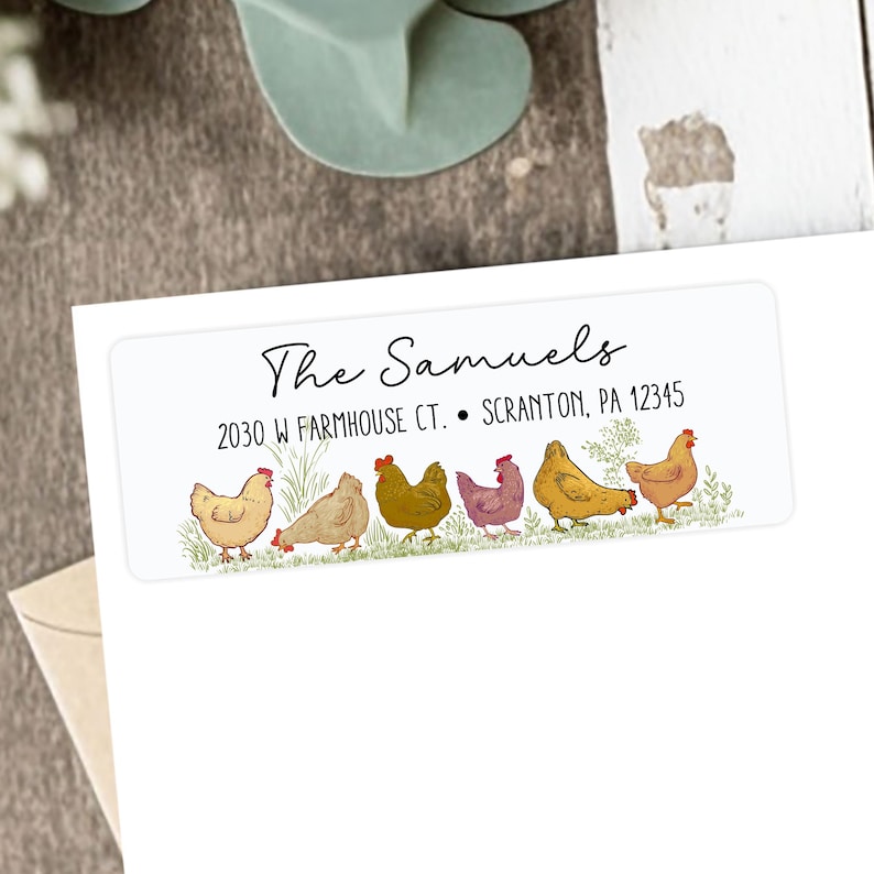 Chicken Address Labels | Personalized Return Address Labels, Chicken ...