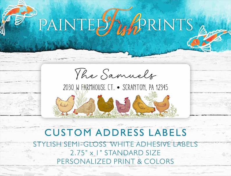 Chicken Address Labels | Personalized Return Address Labels, Chicken ...