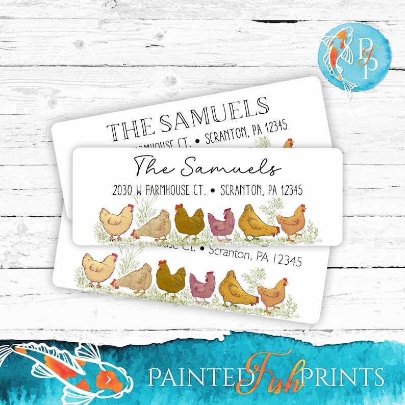 Chicken Address Labels | Personalized Return Address Labels, Chicken ...