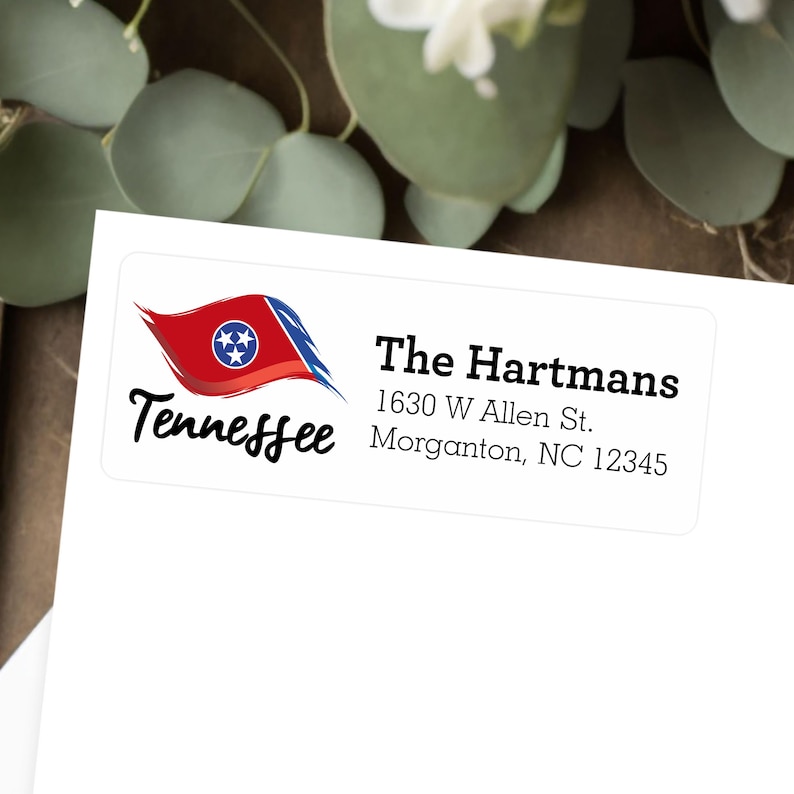 Tennessee Address Stickers: TN Flag Return Address Labels, Personalized ...
