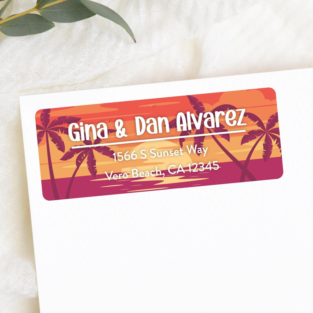 Beach Address Labels | Personalized Return Address Labels, Beach Themed ...