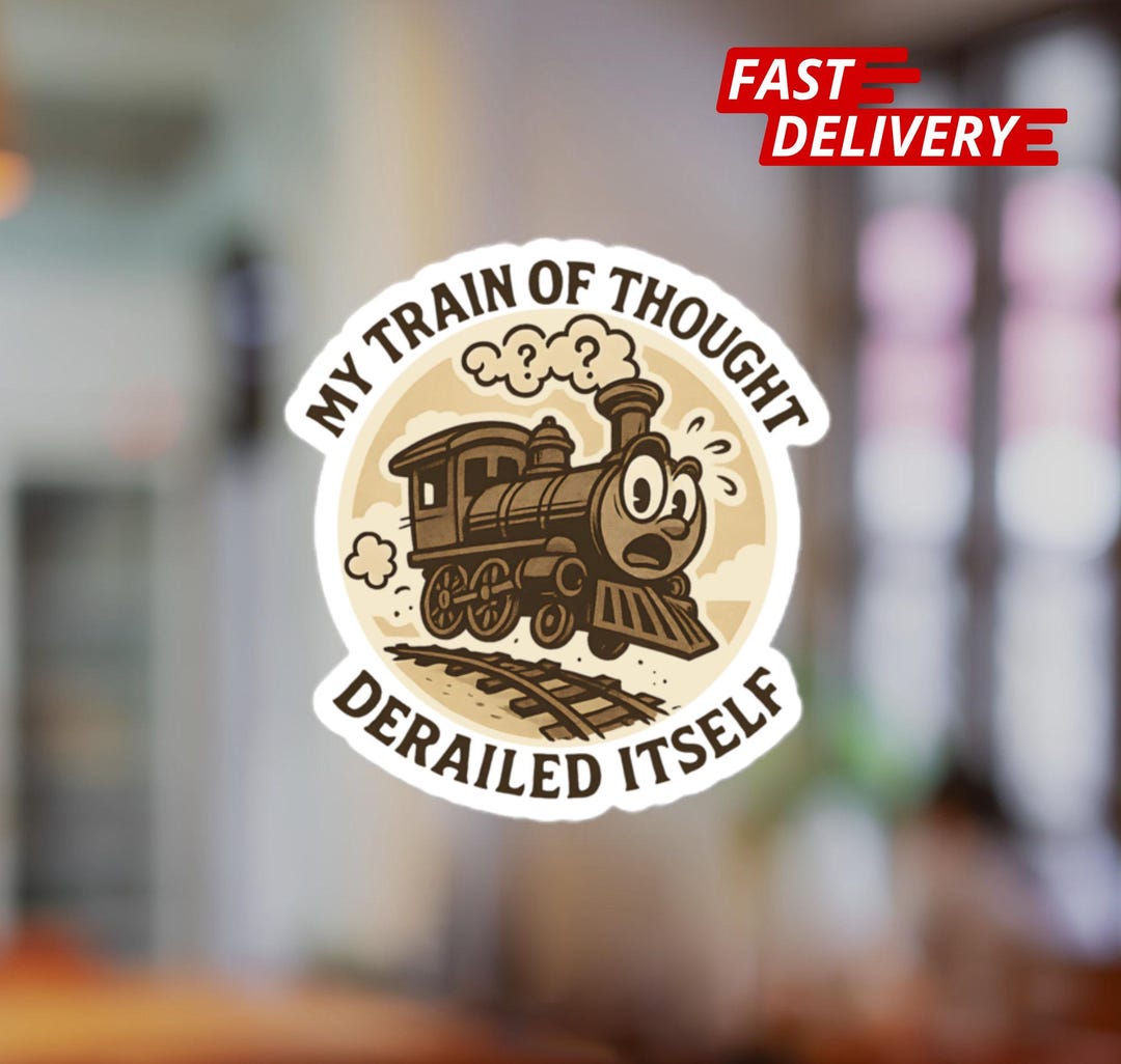 Funny Train Derailed Sticker: Vintage Cartoon Vinyl Decal - Etsy
