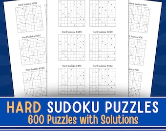 Sudoku Puzzles - Hard Level Collection - Volume 1 | 600+ Printable Hard ...