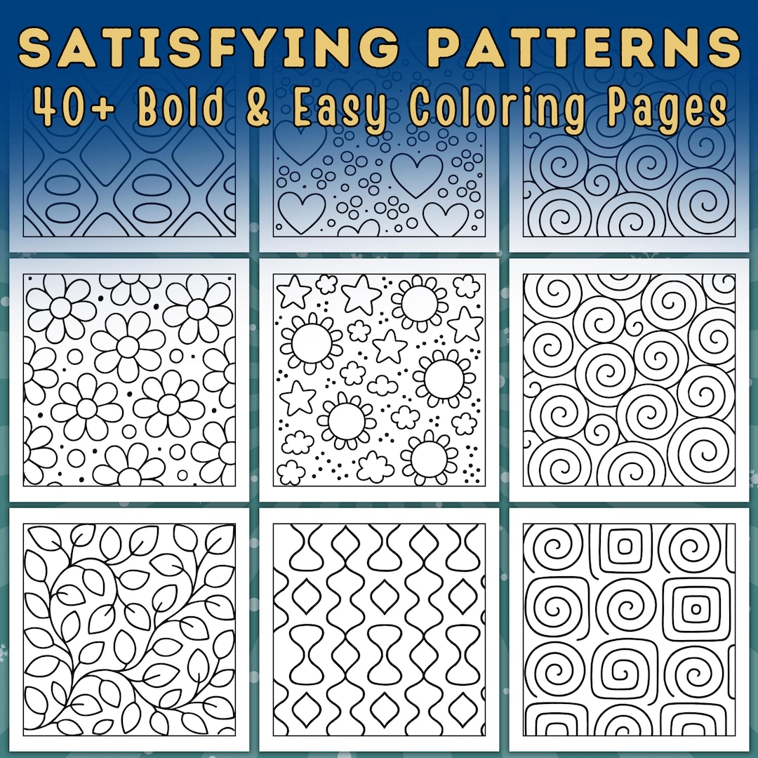 Satisfying Patterns Coloring Pages | Bold and Easy Coloring Book ...