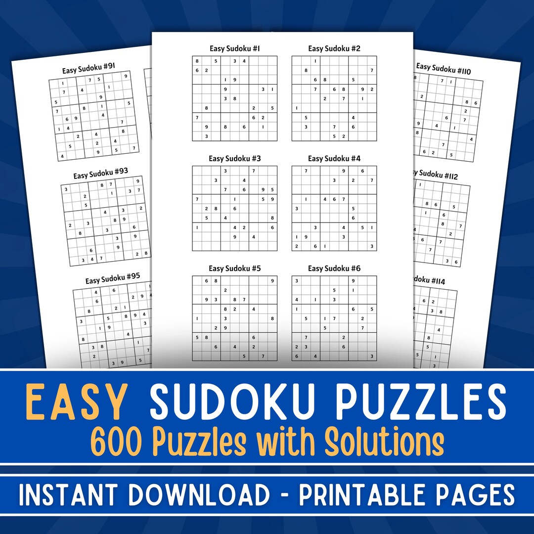 600 Sudoku Puzzles - Easy Level Collection - 6 Puzzles per Page ...