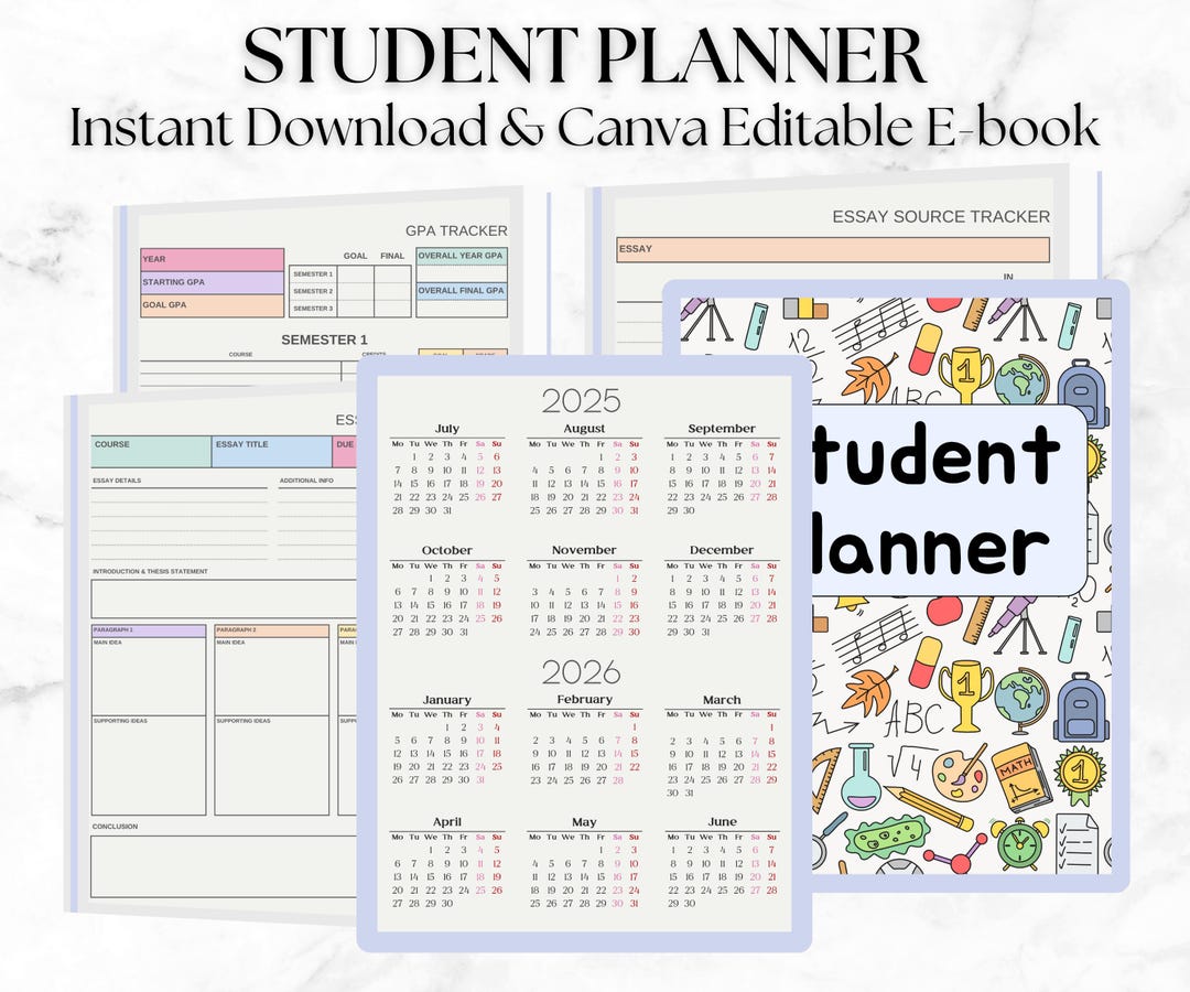 Student Planner | Academic Organizer & Study Tracker | Assignment, Exam ...
