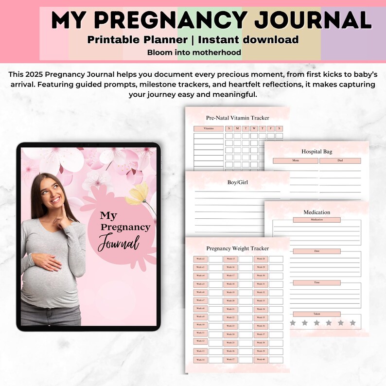 My Pregnancy Journal, Digital Pregnancy Planner, Trimester Tracker ...