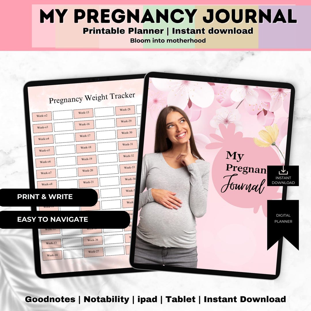 My Pregnancy Journal, Digital Pregnancy Planner, Trimester Tracker ...