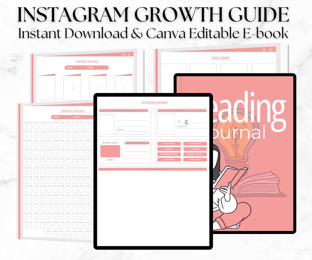 A3 Reading Journal Print | Book Tracker & Review Log | Aesthetic ...