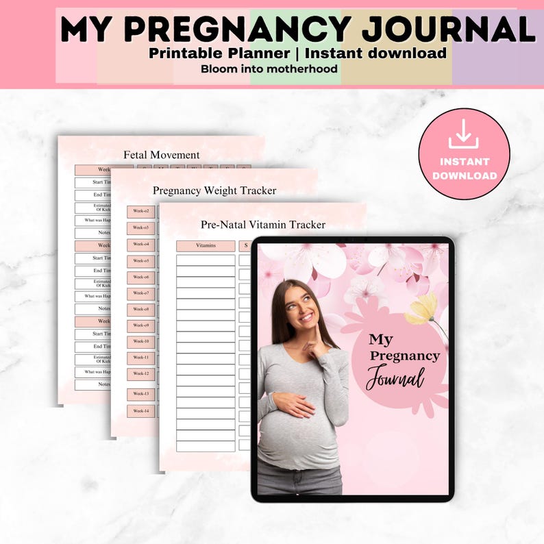 My Pregnancy Journal, Digital Pregnancy Planner, Trimester Tracker ...
