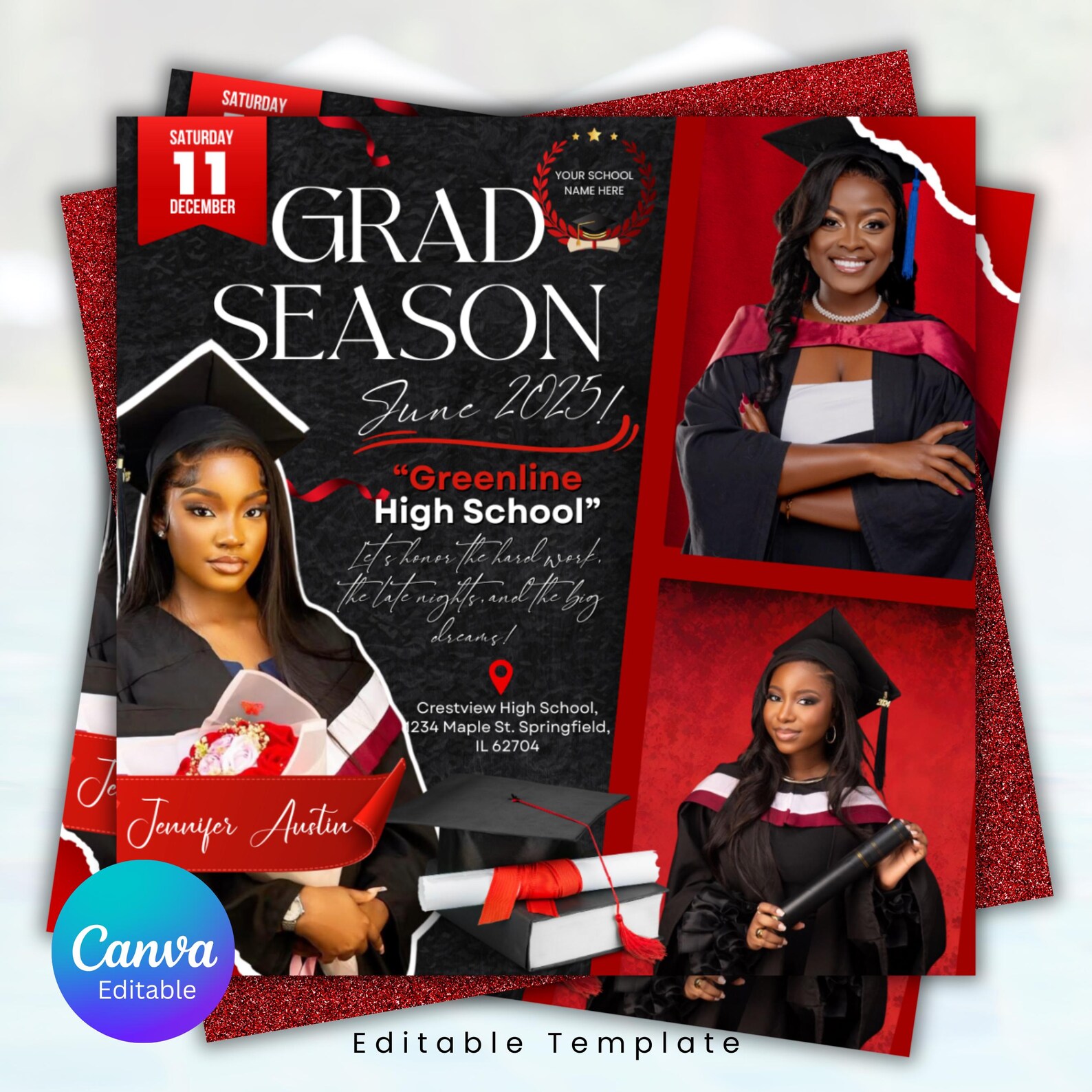 Graduate Flyer, Graduation Party Flyer, Graduation Invitation, College ...