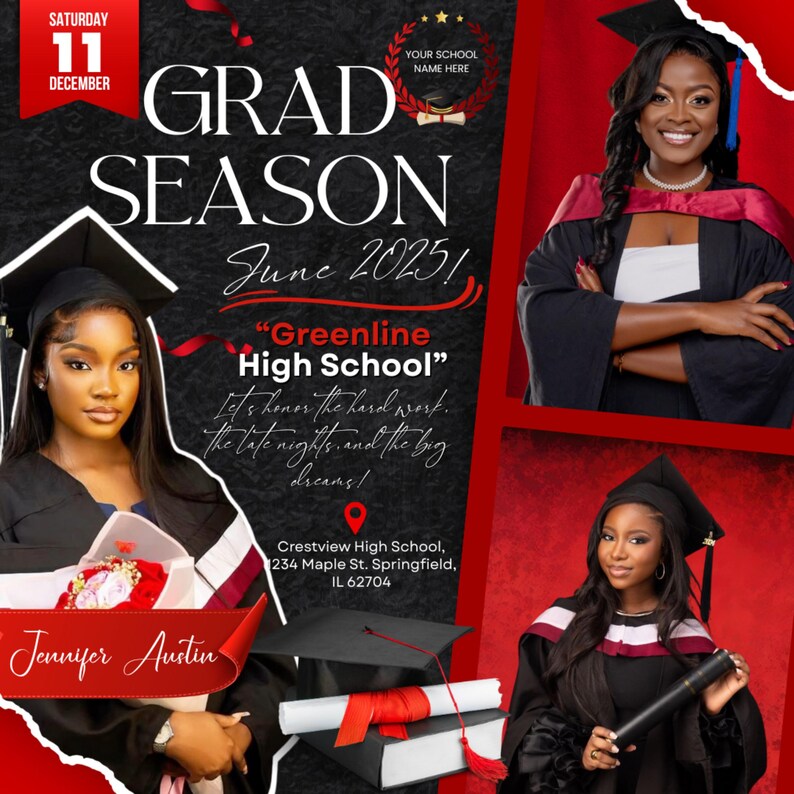 Graduate Flyer, Graduation Party Flyer, Graduation Invitation, College ...