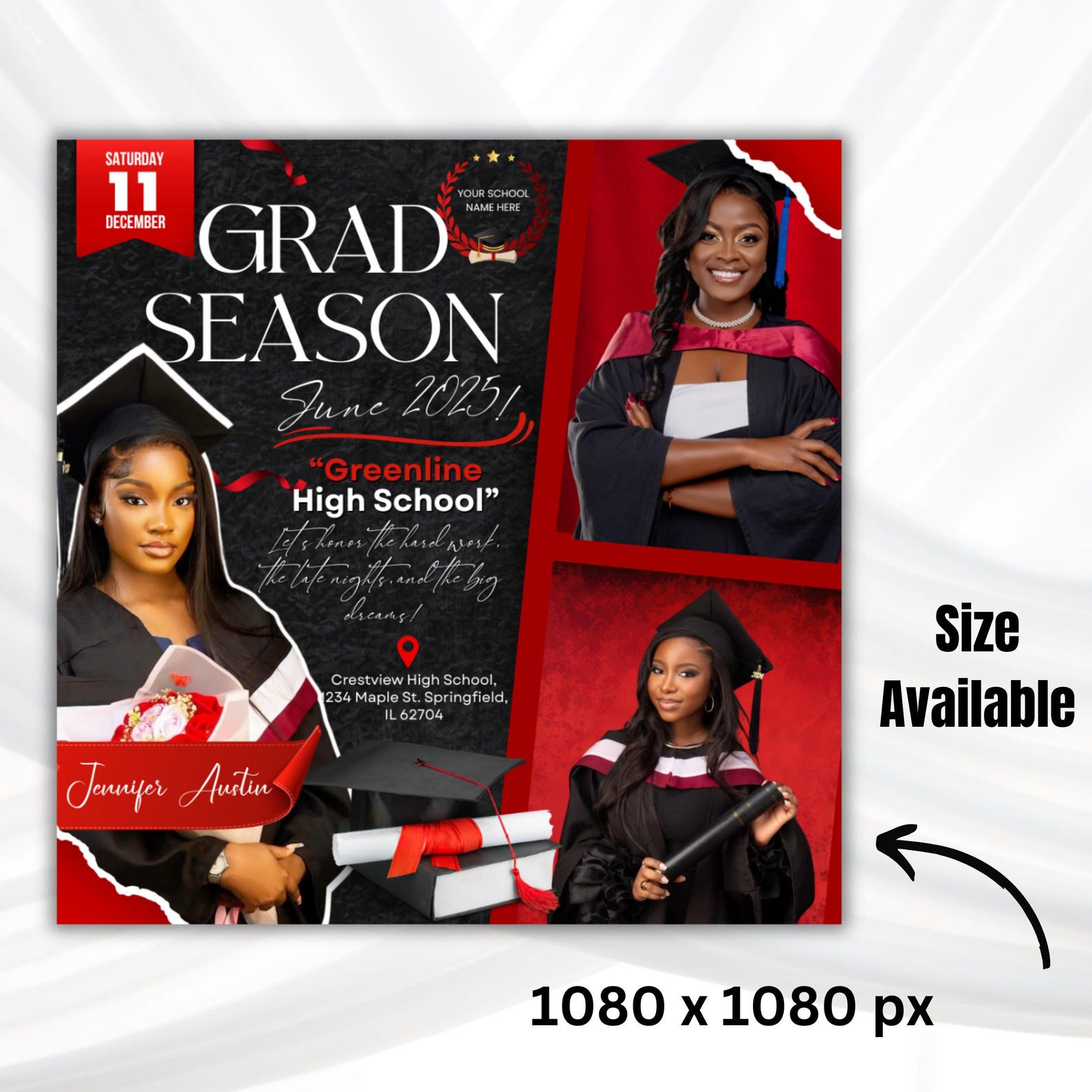 Graduate Flyer, Graduation Party Flyer, Graduation Invitation, College ...