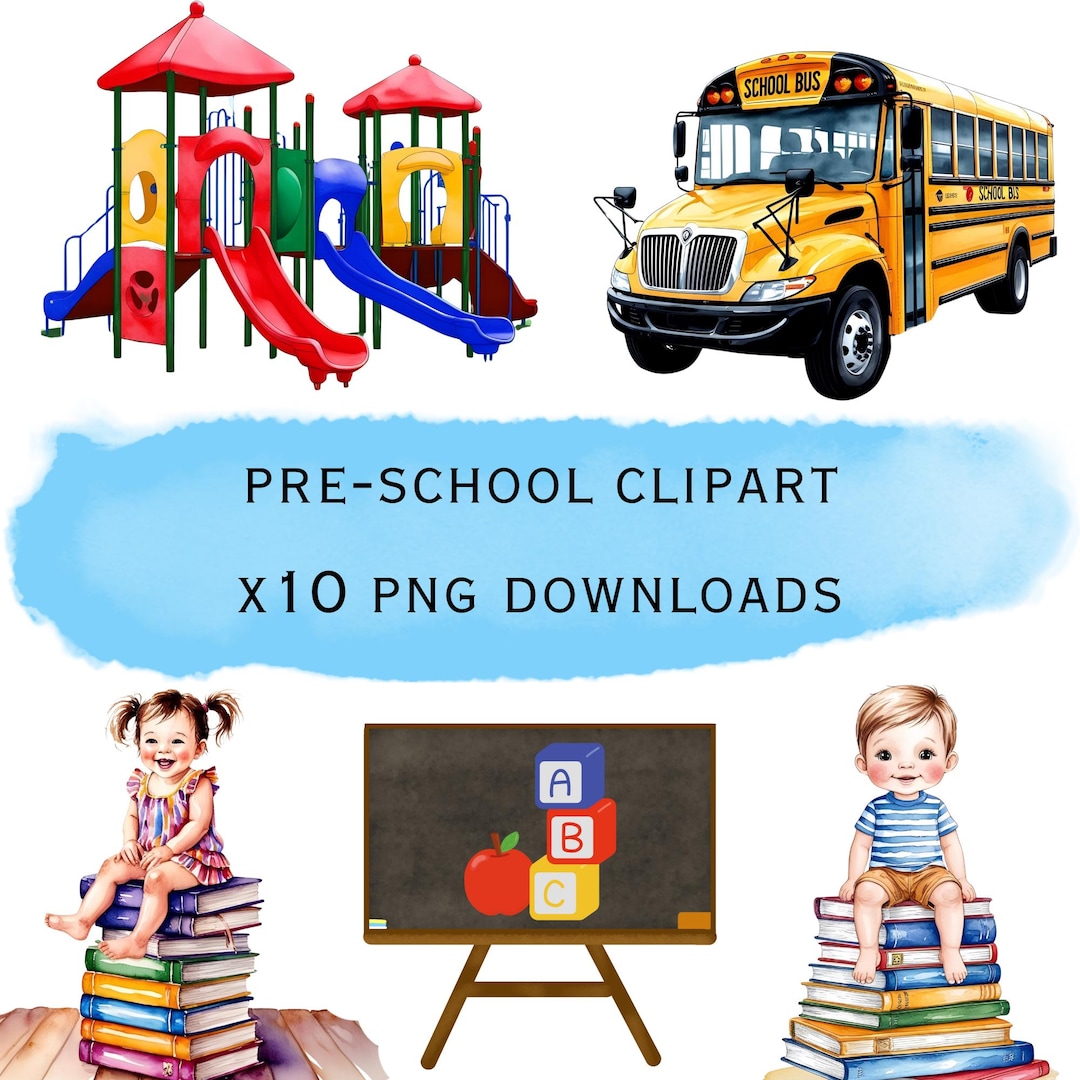 Preschool Kindergarten Clipart PNG, Back to School Kids, Books, School ...