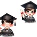 Graduation Kids Clipart Set – 14 Cute Children in Caps and Gowns, Diverse Graduation ...
