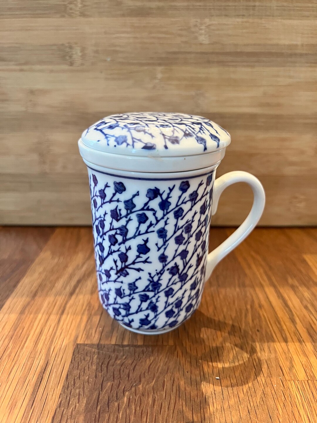 Vintage Chinese Tea Cup Sieve and Lid. Blue and White Porcelain. - Etsy