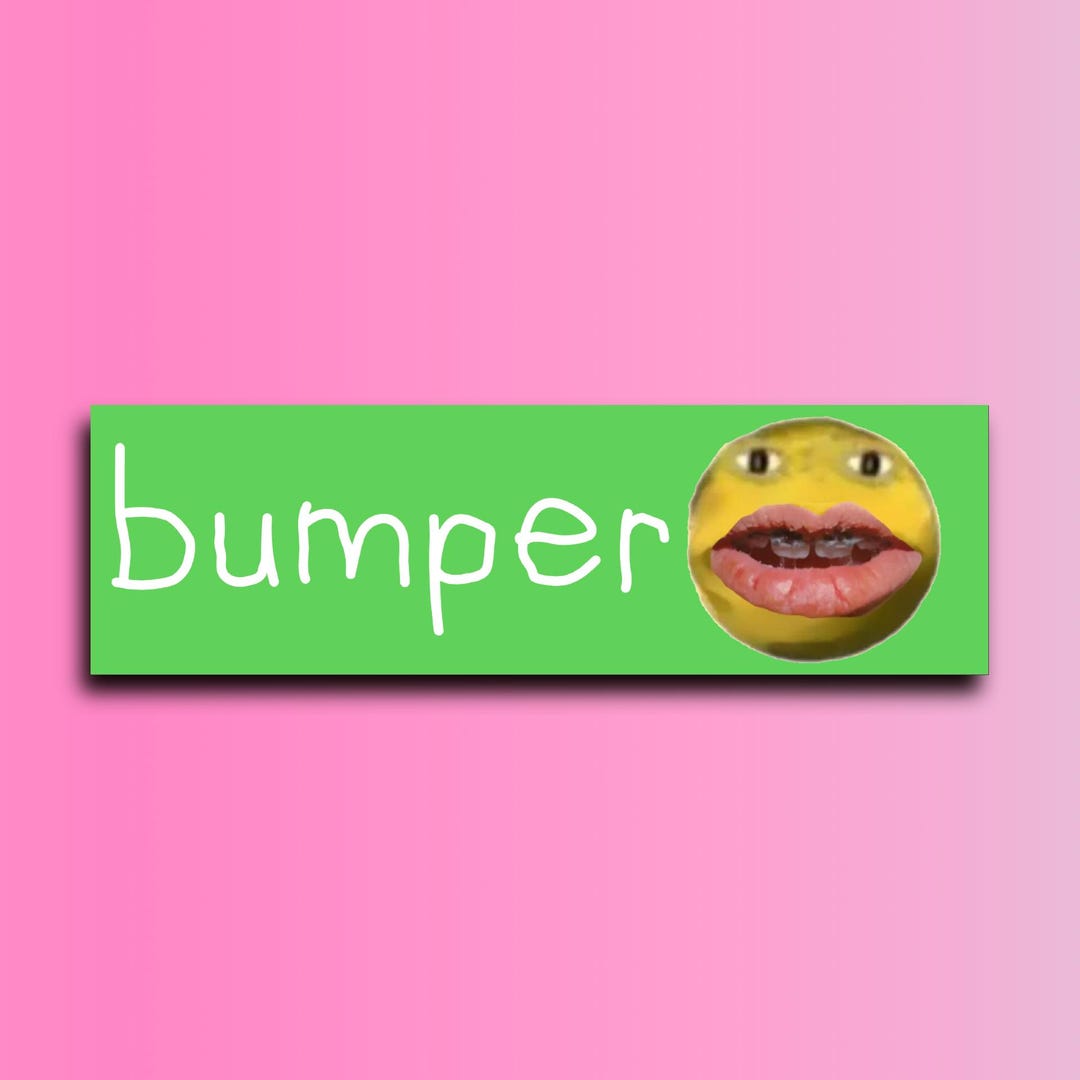 Bumper- Cursed Emoji Bumper Sticker | Funny Sticker | Meme Sticker ...