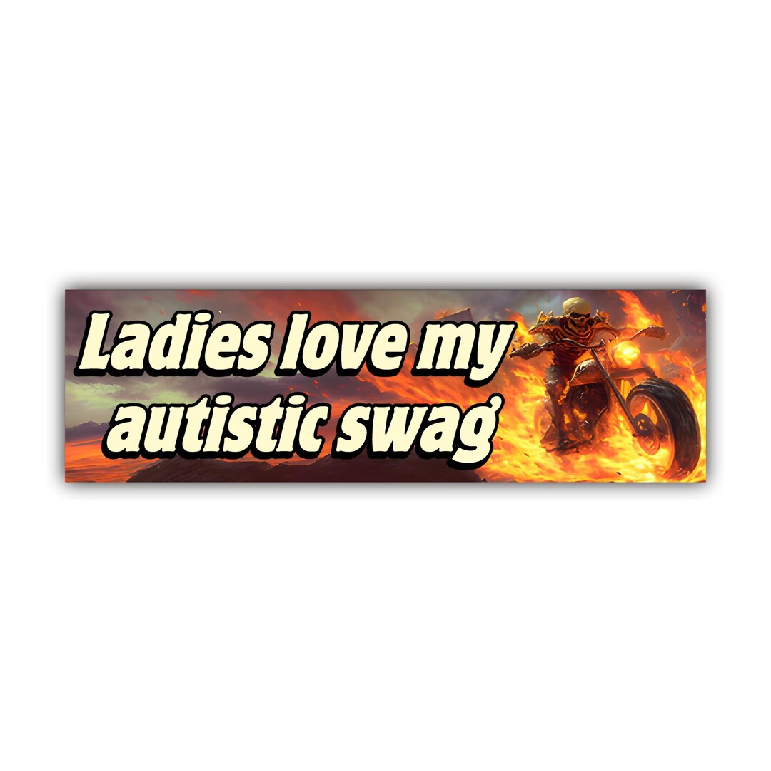 Ladies Love My Autistic Swag Bumper Sticker OR Magnet | Meme Sticker ...