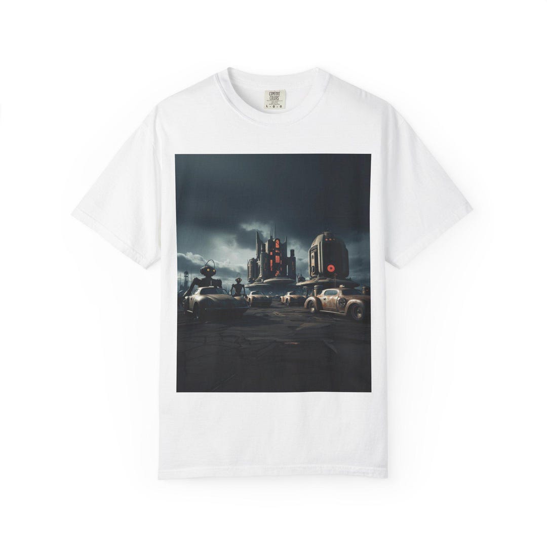 Retrofuturism T-shirt, Atomic Robot War Design, Unisex Tee, Sci-fi ...