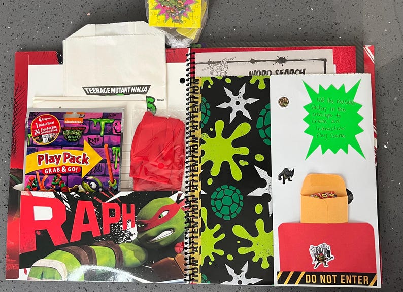TMNT Raphael Junk Journal Kids Activity Coloring Book-teenage Mutant ...