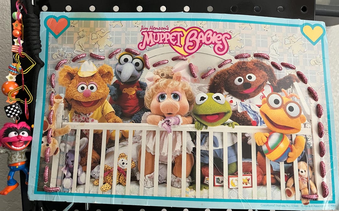Muppet Babies Vintage 1984 Colorform Baby Sewing Card With a Previously ...
