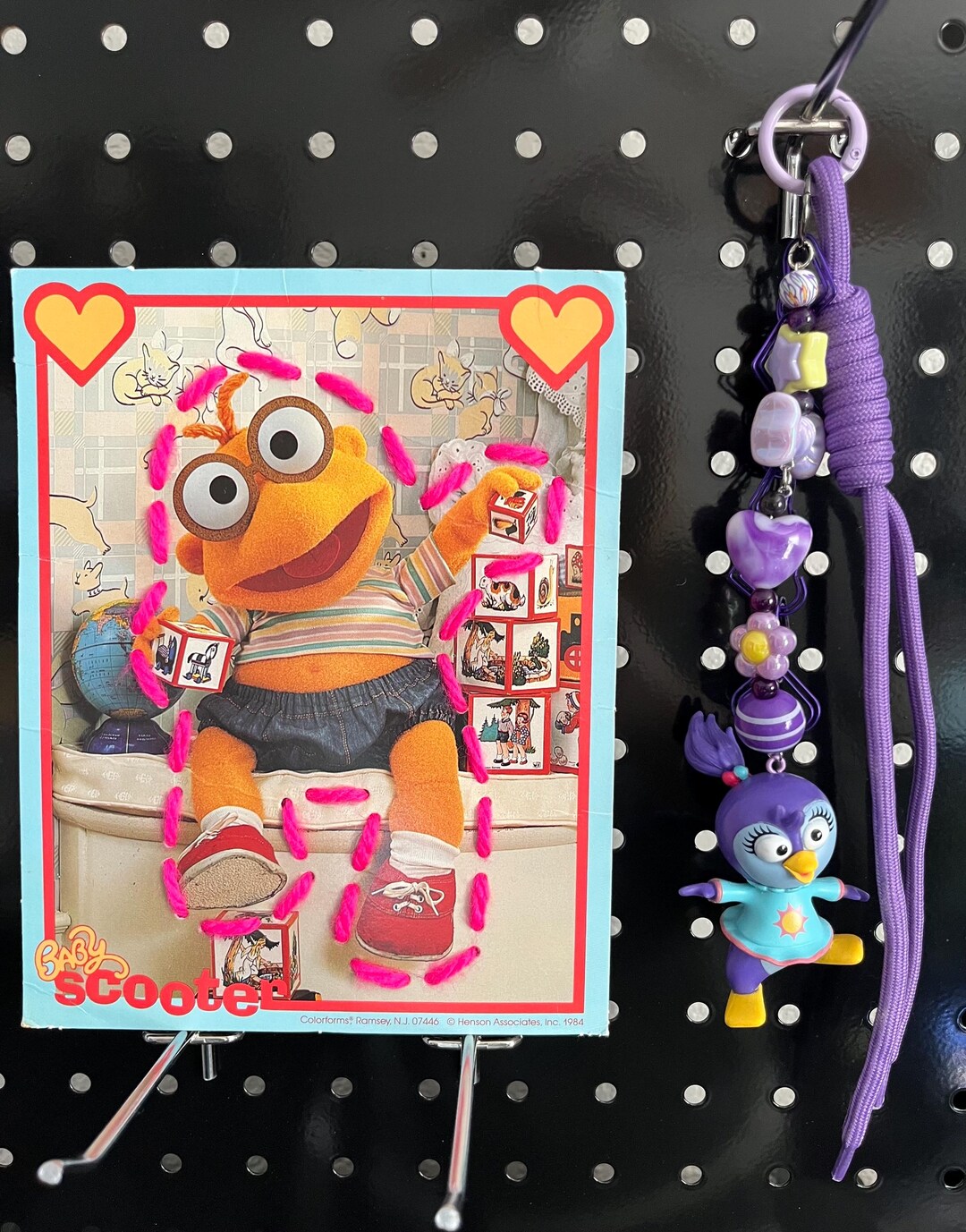 Muppet Babies Vintage 1984 Colorform Baby Scooter Sewing Card With a ...