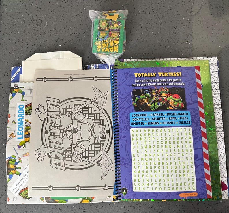 TMNT Leonardo Junk Journal Kids Activity Coloring Book-teenage Mutant ...