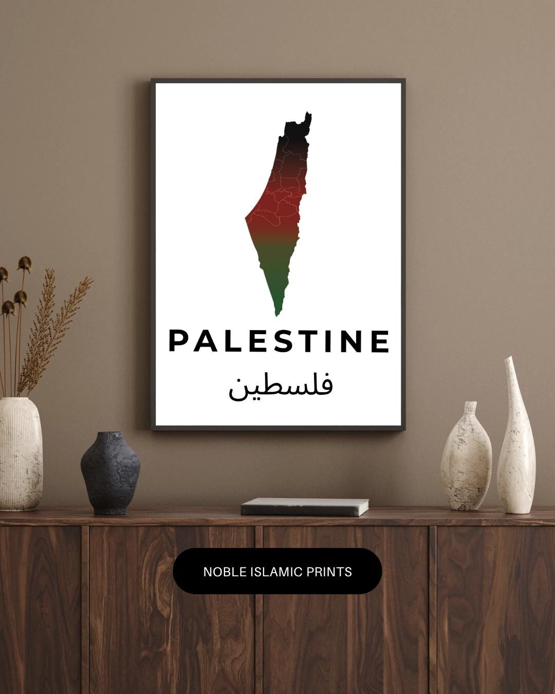 Palestine Gradient Map Art | Calligraphy Print | Digital Download ...