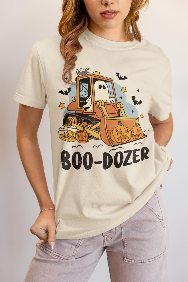 Boo Dozer Halloween Shirt: Funny Ghost Pumpkin Tee - Etsy