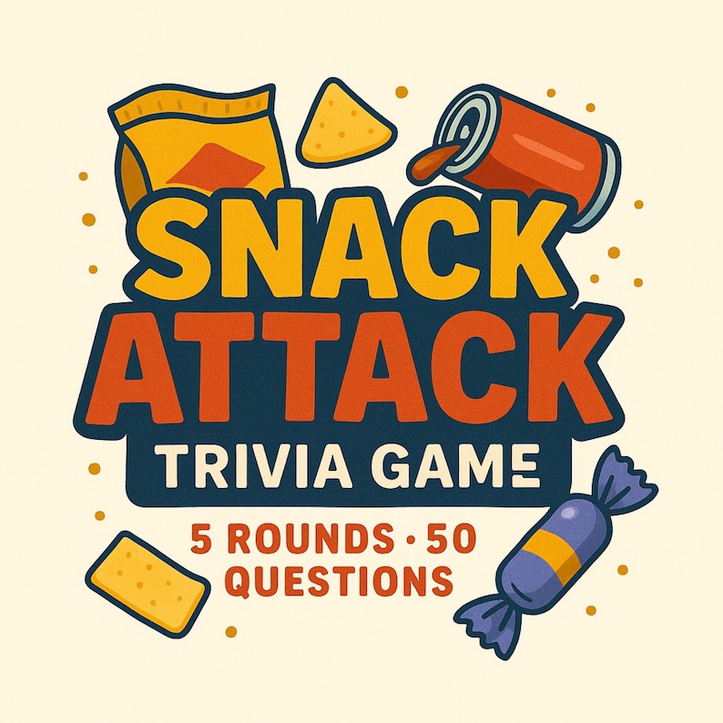 Snack Attack Trivia Game, Fun Food Trivia (instant Download) - Etsy