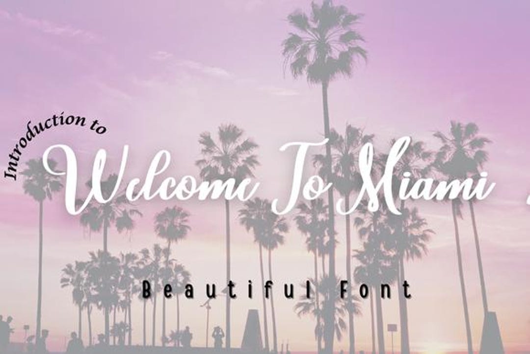 Welcome to Miami Font – Retro 80s Script Font, Neon City Aesthetic ...